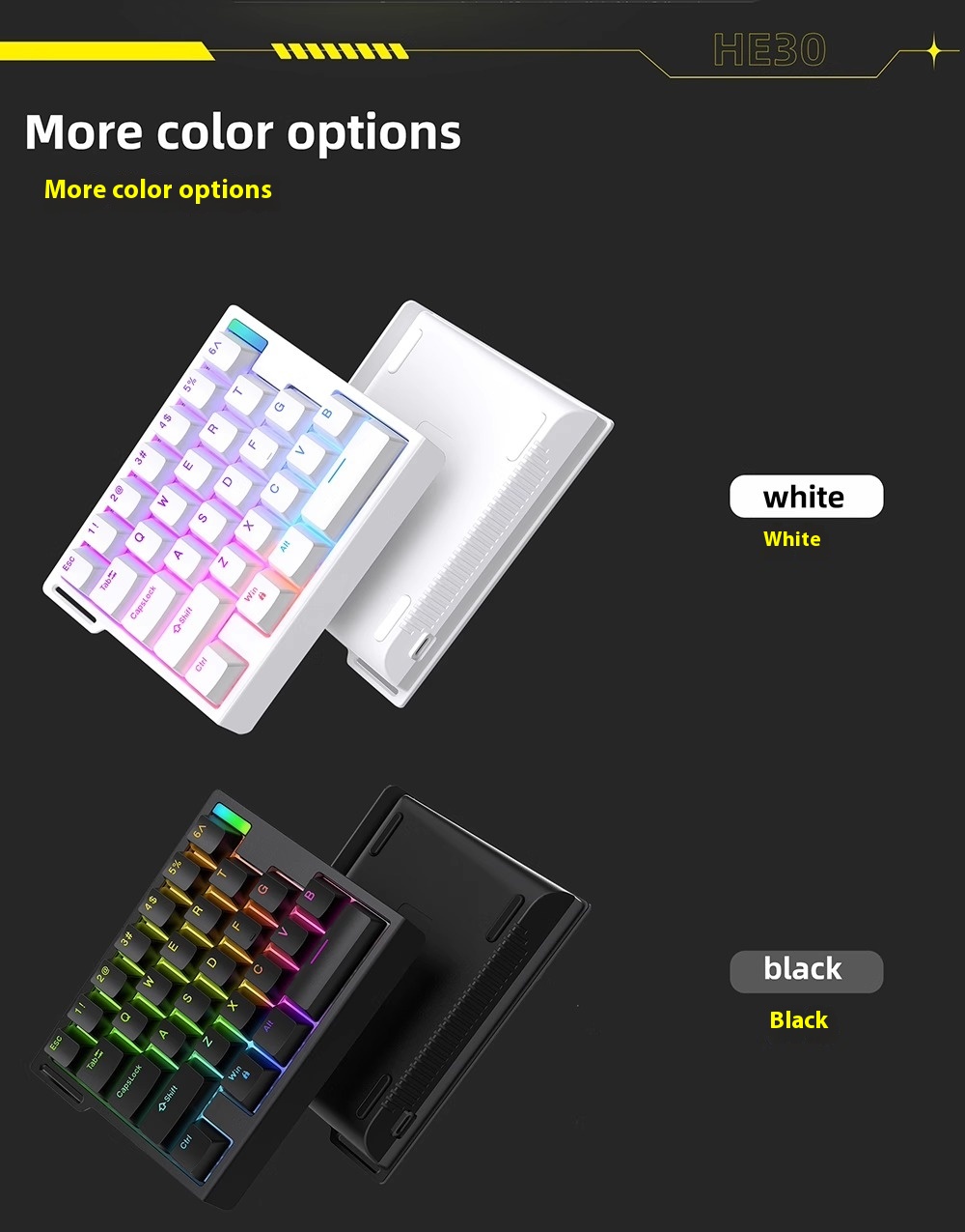 ZUOYA HE30 Wired Magnetic One Handed Keyboard 29 Keys Hot swappable RGB ...