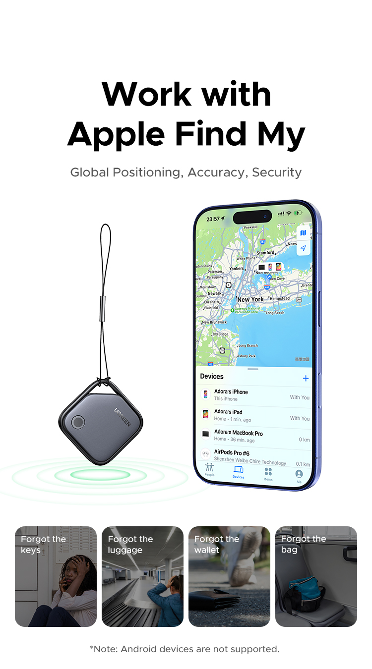 UGREEN Smart Tag Smart Locator Anti Lost Bluetooth5.0 Finder Airtag ...