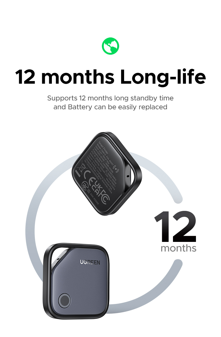UGREEN Smart Tag Smart Locator Anti Lost Bluetooth5.0 Finder Airtag ...