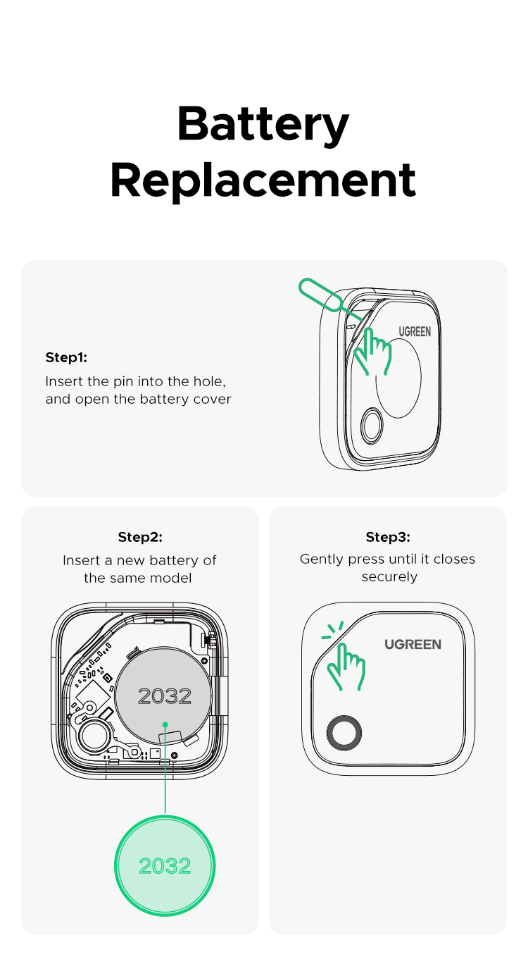 UGREEN Smart Tag Smart Locator Anti Lost Bluetooth5.0 Finder Airtag ...