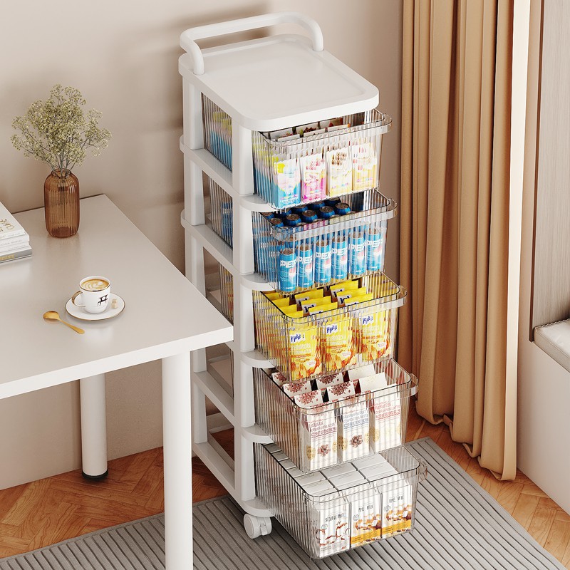 Mobile multi-layer rotary storage cabinet / Drawer storage rack ...