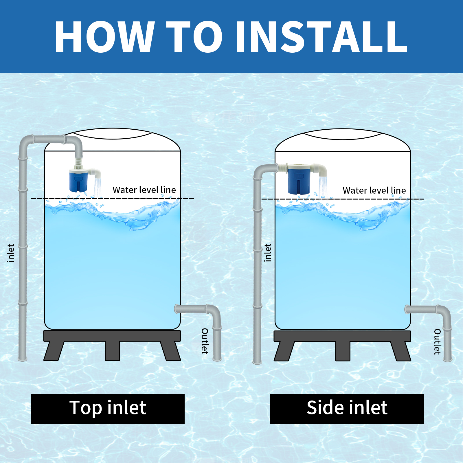 1/2" 3/4" Automatic Water Level Control Valve Float Ball Valve Tank ...