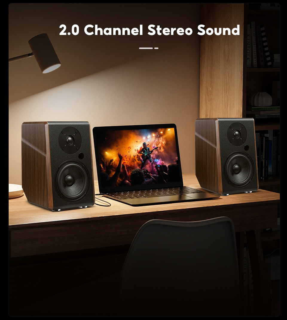 AIYIMA S700 Active Bookshelf Speakers 120W Bluetooth Wireless HiFi Sound System Wooden Bookshelf ...