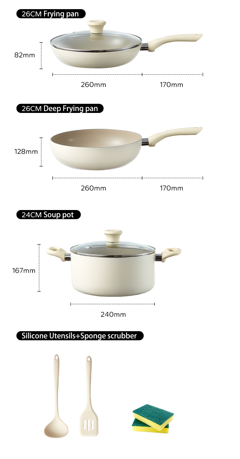 Redchef Nonstick Ceramic Rock 12 Pcs Cookware Set Non PFAS & PTFE ...