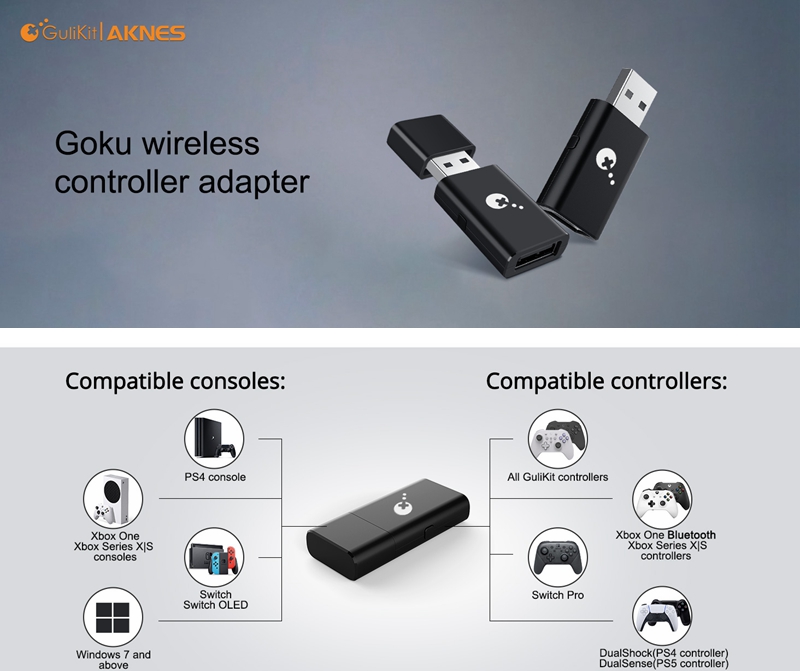 Gulikit Goku Wireless Controller Adapter for GuliKit Controllers PC ...