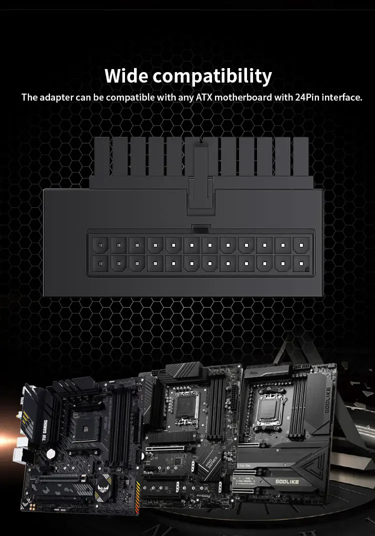 ICE Whale AX-05 ATX 24Pin to 90° ARGB Power Adapter Motherboard Power ...