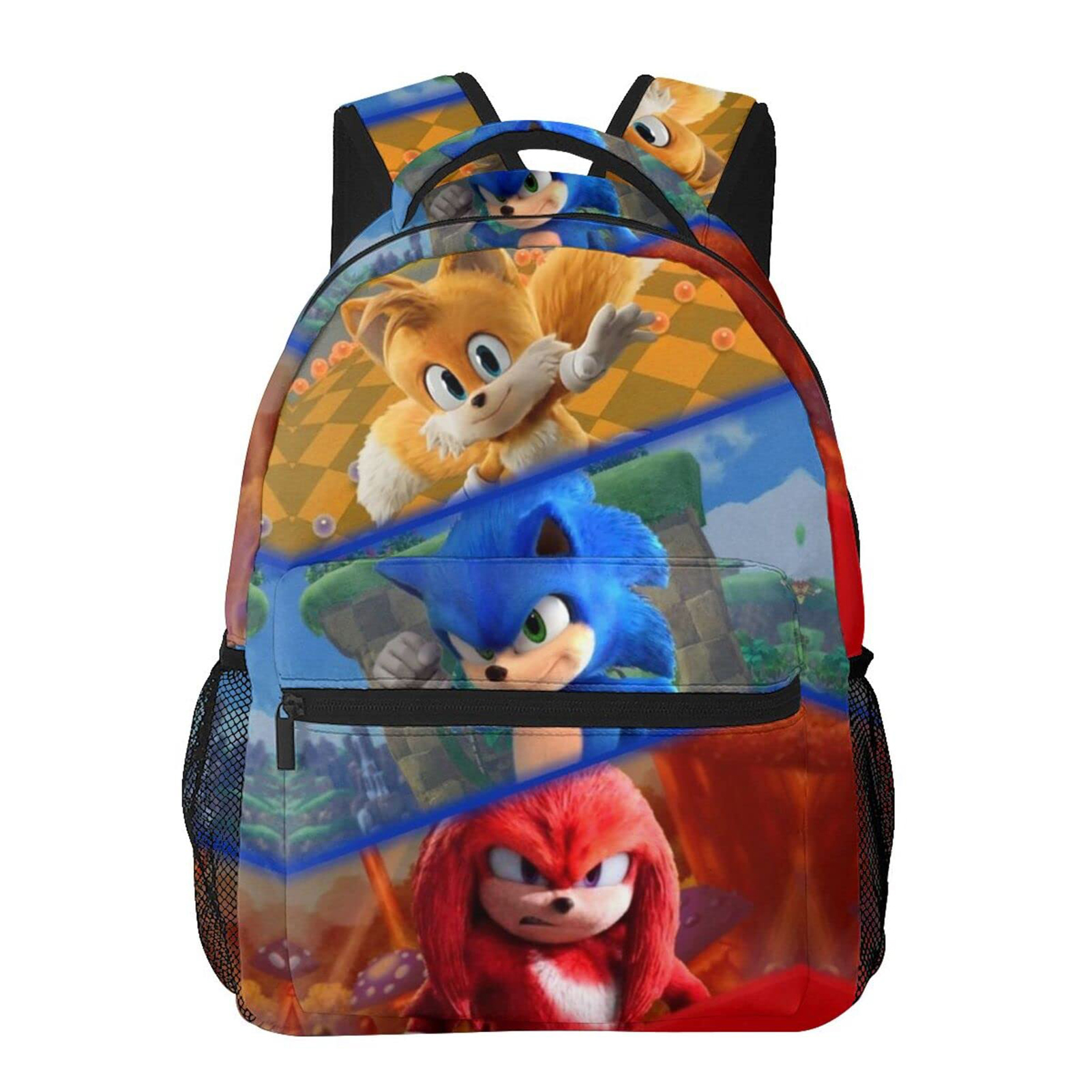 New Sonic Print Backpack Cartoon School Bag for Male and Female ...