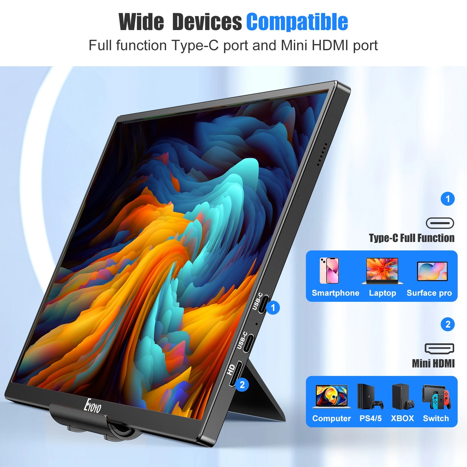 Eyoyo EM105 10.5 Inch Portable 1920x1280P Gaming Monitor for Laptop ...