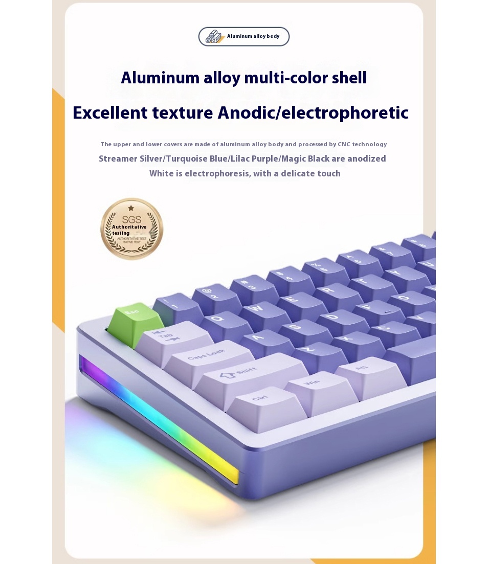 XINMENG M71V2 Aluminum Wireless Mechanical Keyboard 65% Hot swappable ...