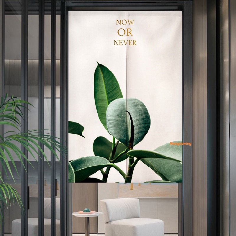 Custom Doorway Curtain Nordic Monstera Door Curtain Partition For ...