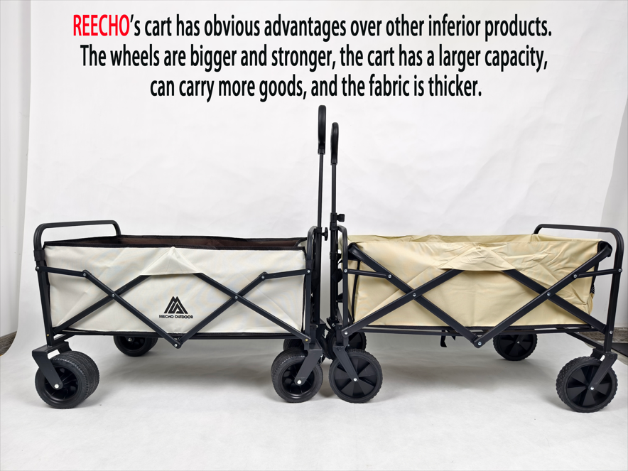 【REECHO OUTDOOR】Camping cart Outdoor Trolley 5'/8'inch Wagon Foldable ...