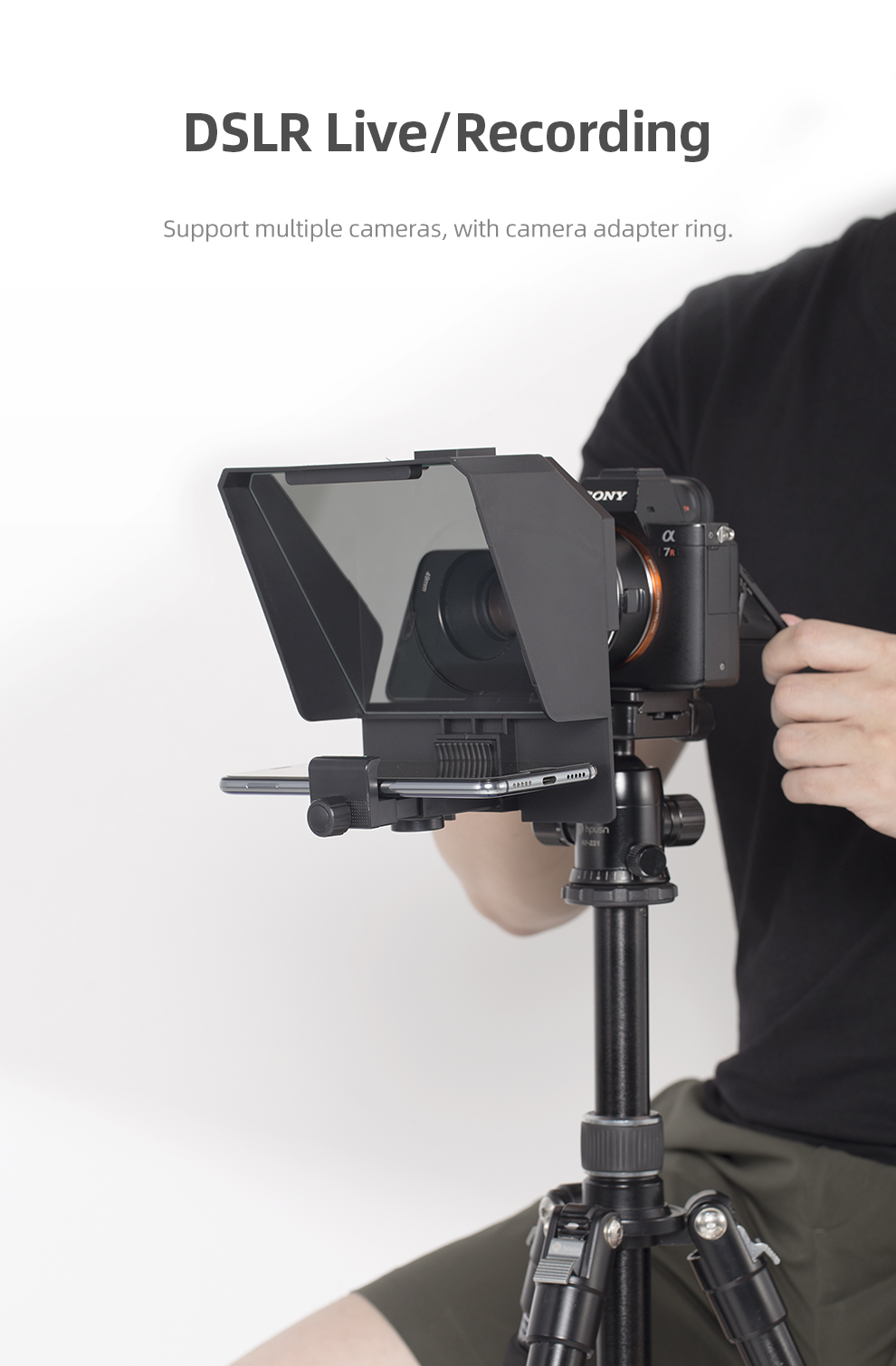Ambitful [Teleprompter]Pronstoor Phone and DSLR Recording Mini ...