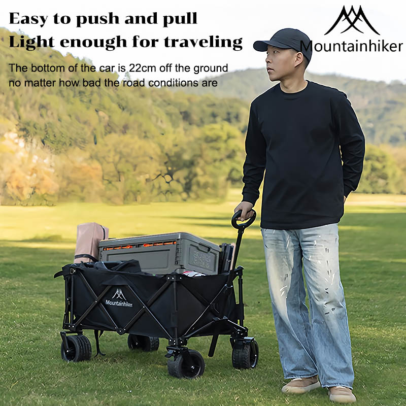MOUNTAINHIKER Foldable Camping Push Cart Wagon Trolley Tool Truck ...
