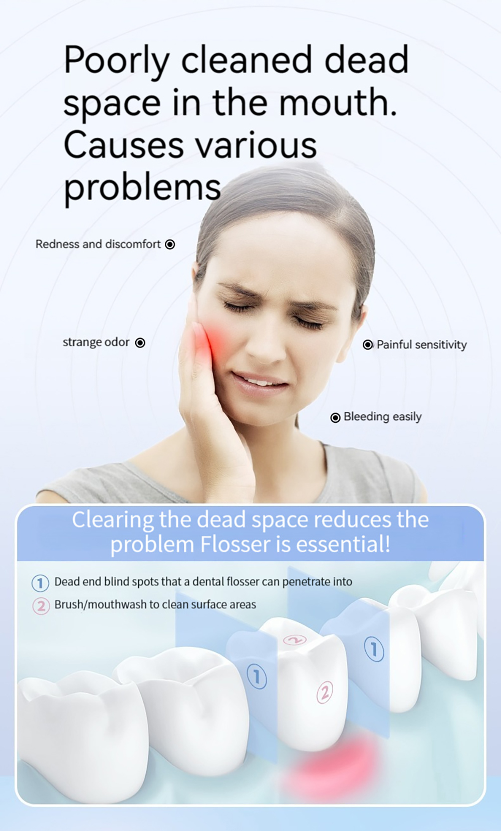 INSMART Electric Smart Water Floss Teeth Cleaner Portable Dental Air ...