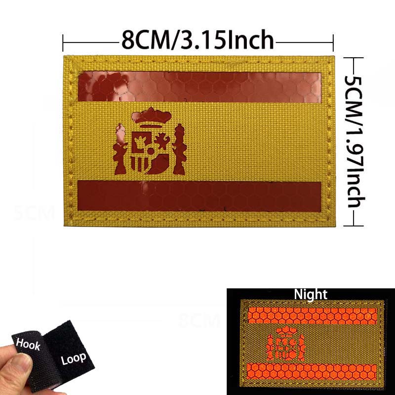 Infrared Reflective Patch Spanish Flag,Burgundy Cross Emblem Applique ...