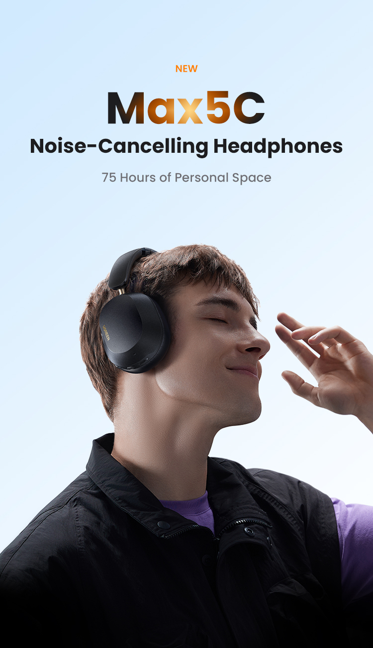 UGREEN HiTune Max5c Hybrid Active Noise-Cancelling Headphones Hi-Res ANC Certified HiFi Earphone ...