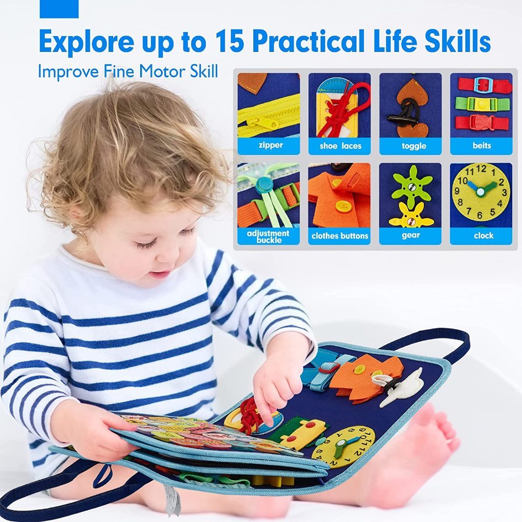 Baby Learning Book Cloth Book Toy Baby Busy Board Montessori Sensory ...