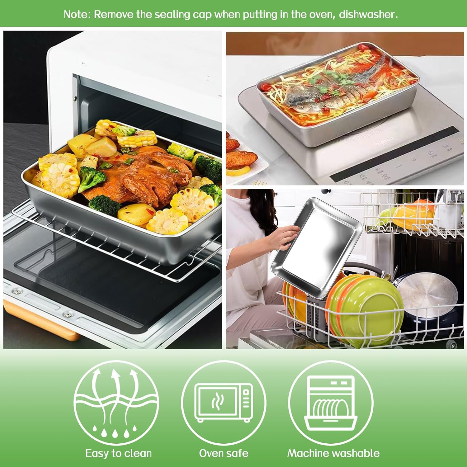 304 Stainless Steel Crisper Box with Lid Food Container Crisper Fresh ...