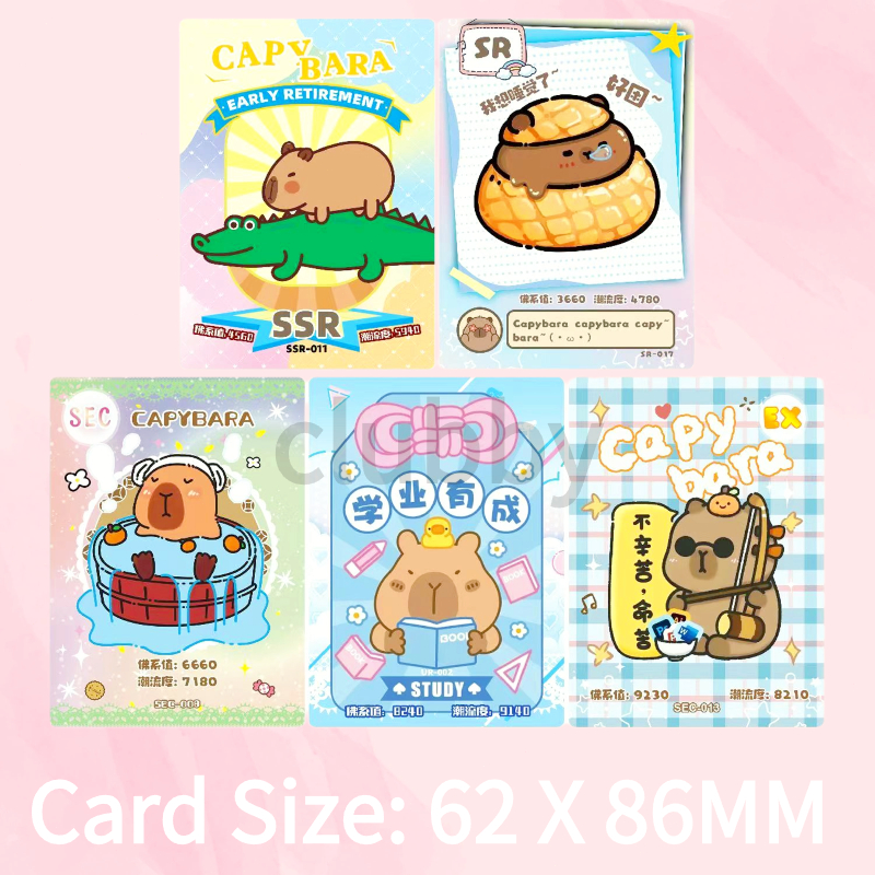 Capybara card Rare SSR/SER/EX kad Cute cartoon kapibara anime ...