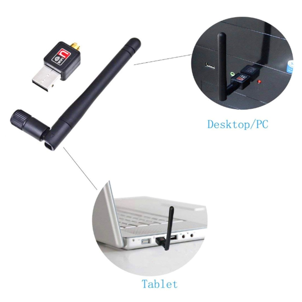Wireless USB WiFi Receiver Adapter 2.4Ghz 600Mbps High Speed with ...
