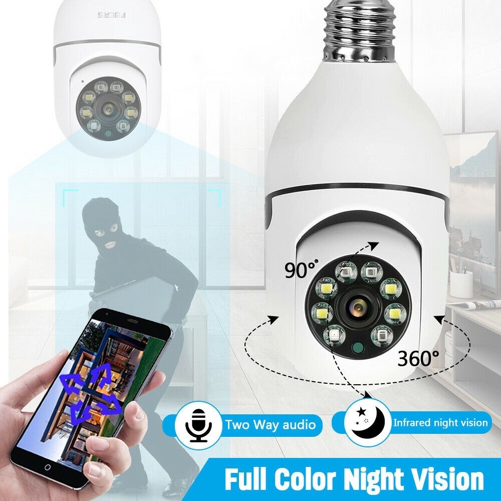 WiFi Security Camera 360-Degree Mini Camera with Voice Control for ...