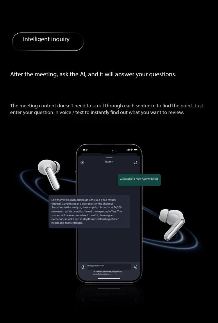 Iflytek Iflybuds Pro2 AI Conference headphone Pro2 Recording real-time ...