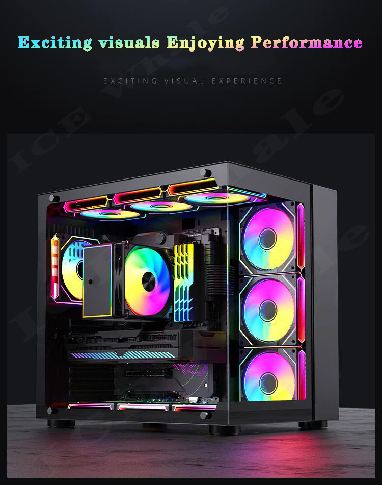 ICE Whale Prism 6PRO ARGB PC Case Fan 120mm 3-sided Infinite Mirror 5V 3PIN Motherboard Lighting ...