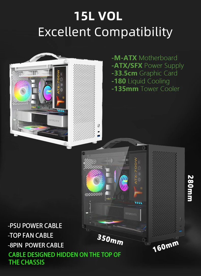 ICE Whale ST01 M-ATX Handheld Portable Computer Case MINI-ITX MATX ...