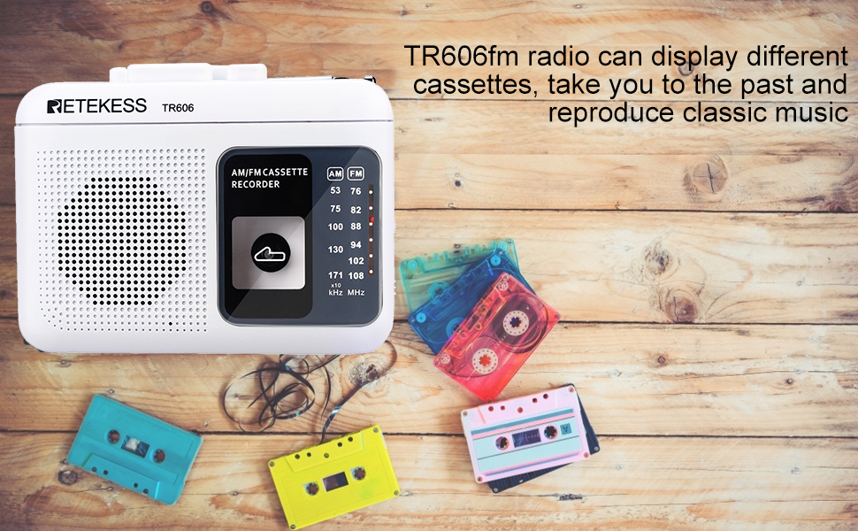 Retekess TR606 New Color Cassette Play Radio FM/AM Portable Radio ...