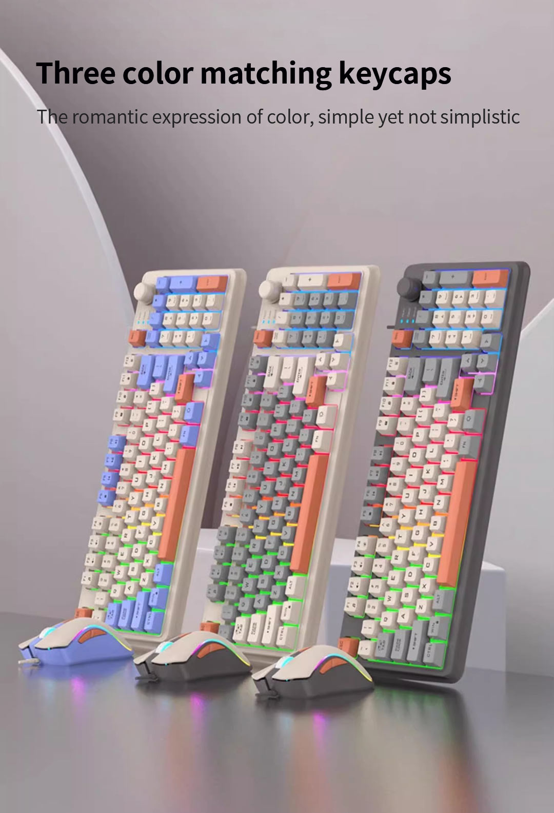 XUNFOX K820 Wired Keyboard And Mouse Set With Color Lighting Effect For ...