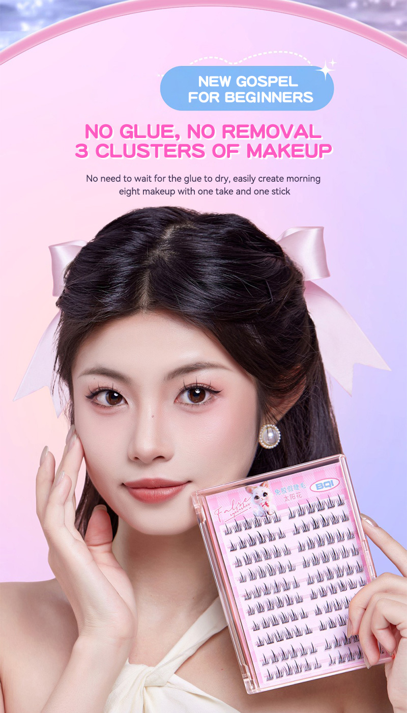 BQI Large Capacity Glue-Free False Eyelashes C-Curl Flame Trilogy ...