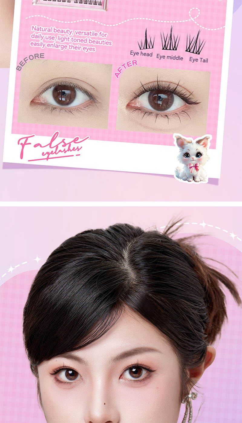 BQI Large Capacity Glue-Free False Eyelashes C-Curl Flame Trilogy ...