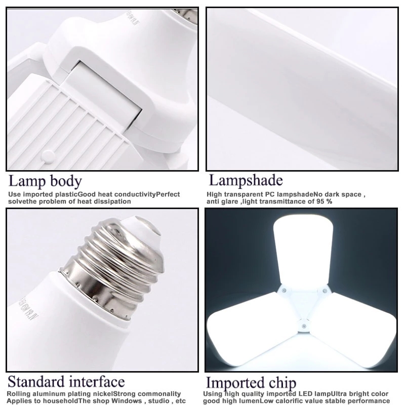 OOKAS LED Foldable Fan Blade Light 6500K Pendant Light E27 100W/120W ...