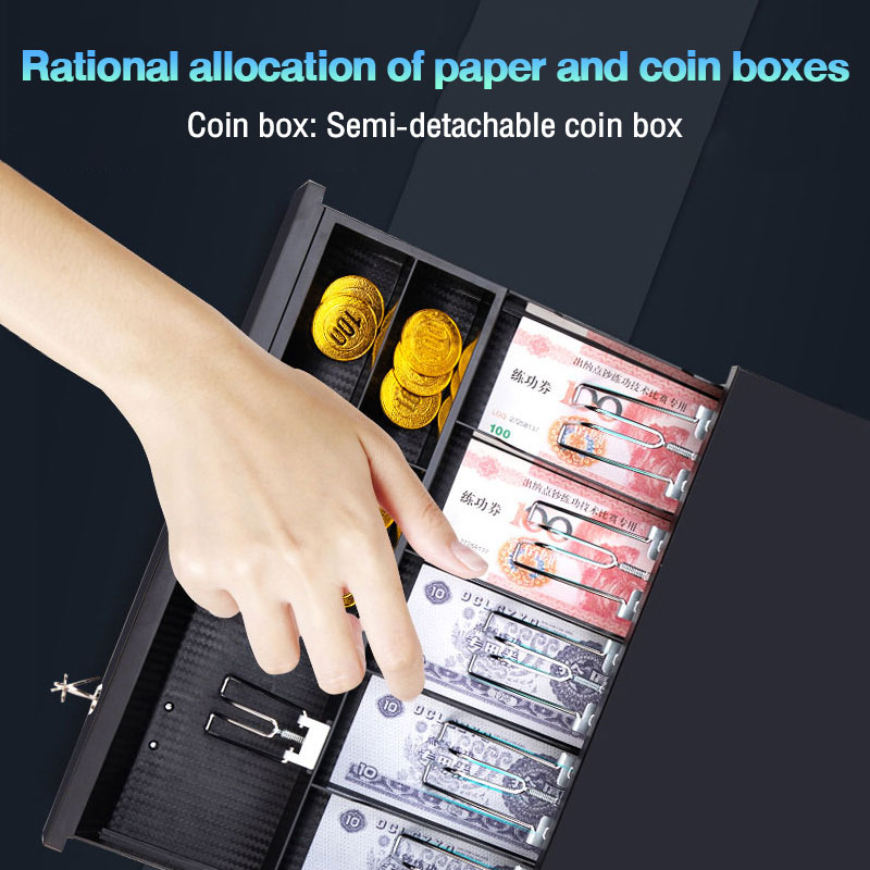 TVCOMO Cash Drawer Box Compartment Money Box POS System Cashier Machine ...