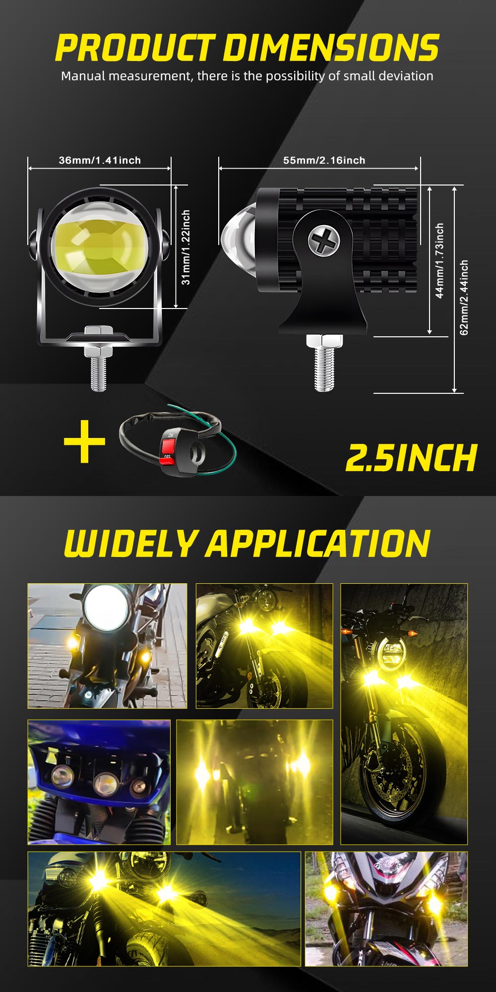 2inch Mini Led Headlight Spotlights Auxiliary Lightings 6000K 3000K ...