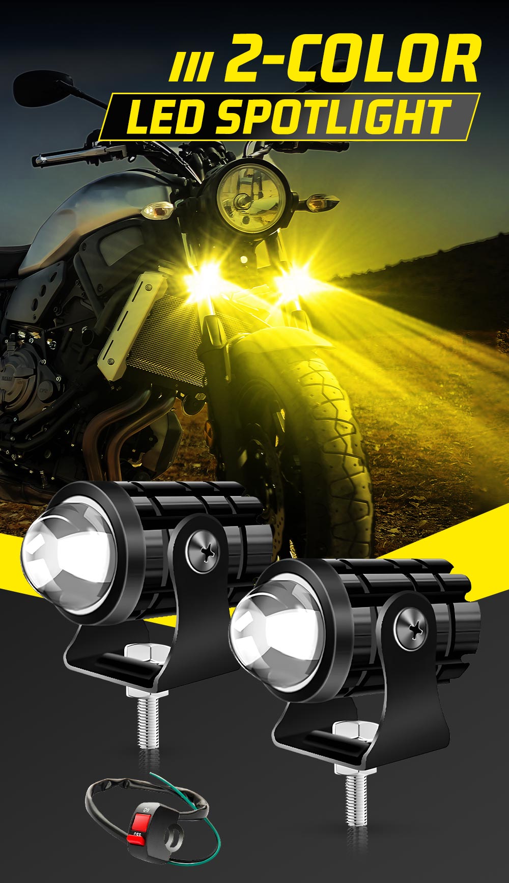2inch Mini Led Headlight Spotlights Auxiliary Lightings 6000K 3000K ...