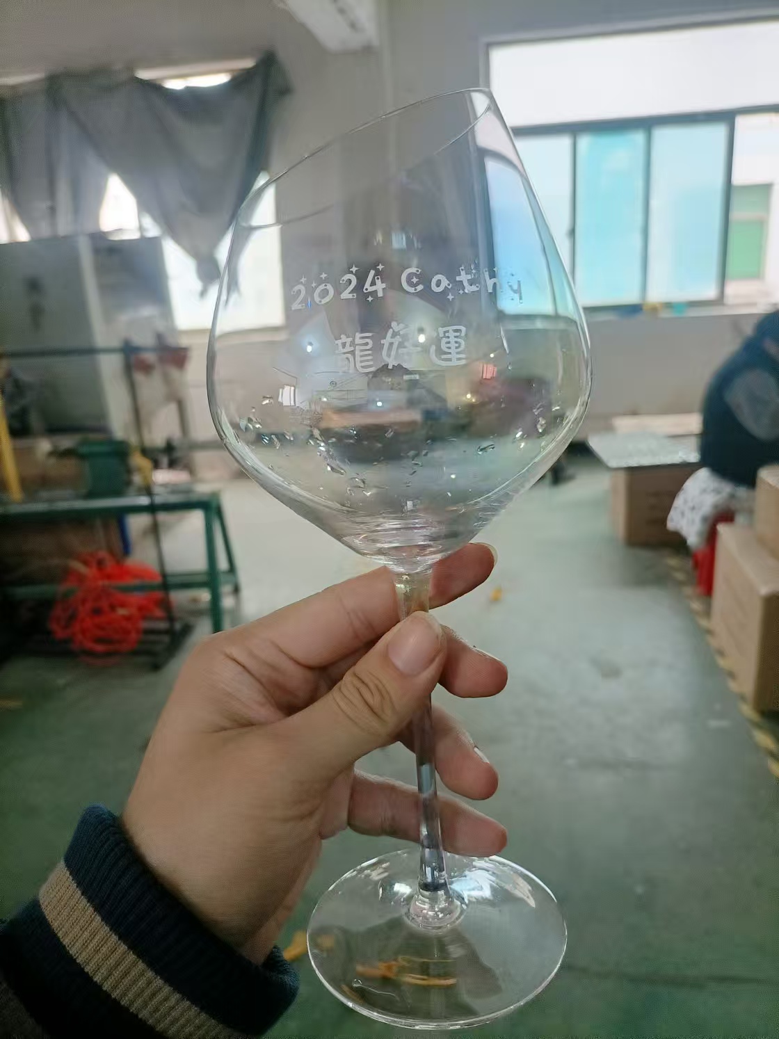 (Can Engrave Logo) Rainbow colorful high-end glass wine glass ...
