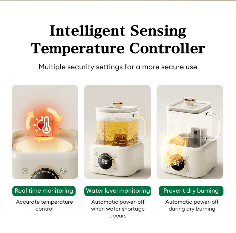 1000ml All Glass Health Pot Multifunctional Home Health Pot Office Stew ...