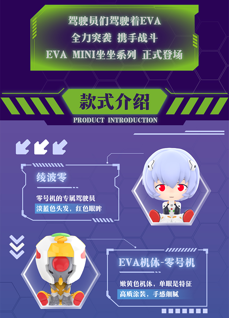 TOPTOY EVA Neon Genesis Evangelion MINI sitting series blind box cute ...