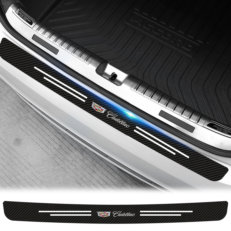 1pcs Car Trunk Stickers Carbon Fiber Leather Car Logo Rear Bumper ...