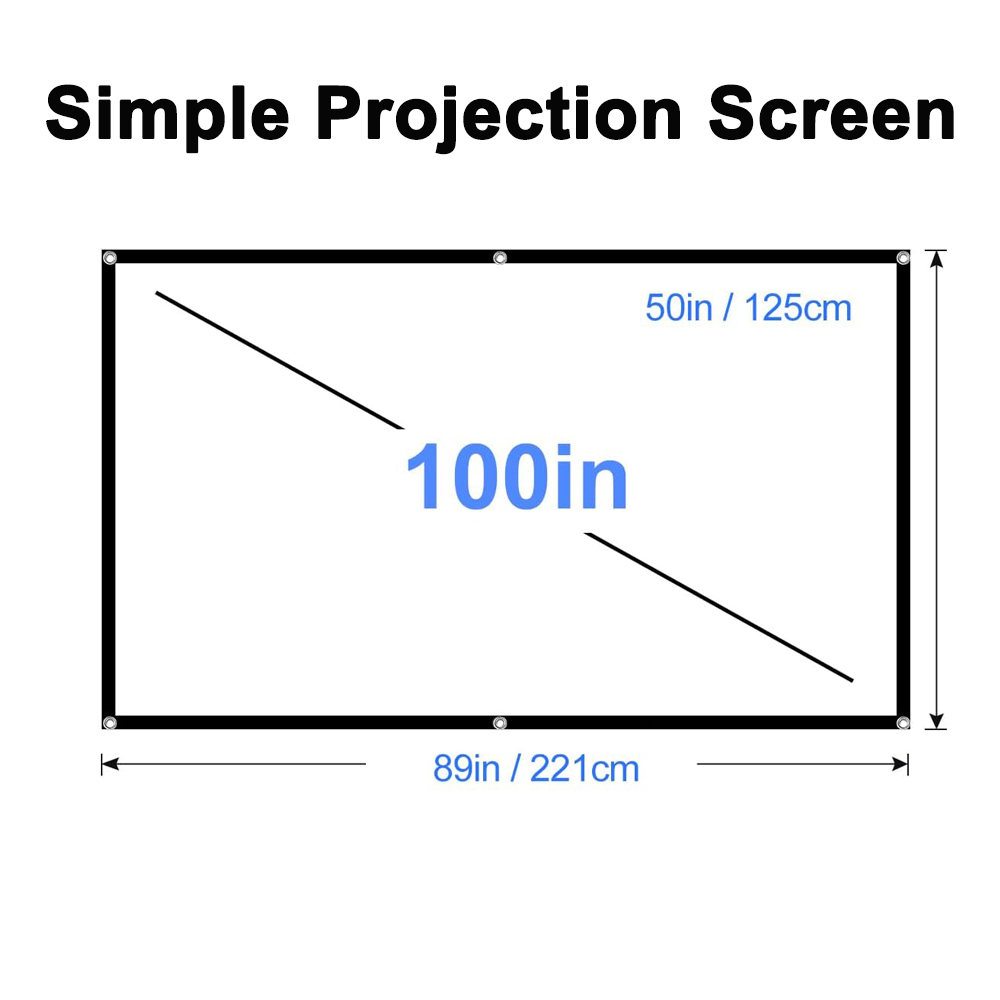 [FREEBIE] Simple Projection Screen 100inch 16:9 Anti-Crease Portable Projector Screen for Home ...