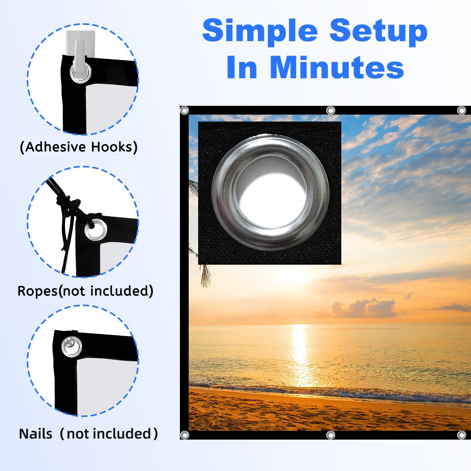 [FREEBIE] Simple Projection Screen 100inch 16:9 Anti-Crease Portable ...