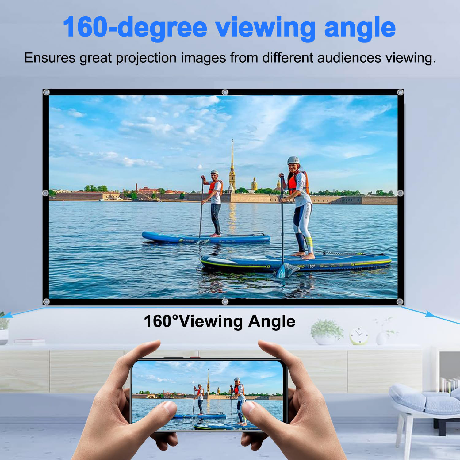 [FREEBIE] Simple Projection Screen 100inch 16:9 Anti-Crease Portable ...