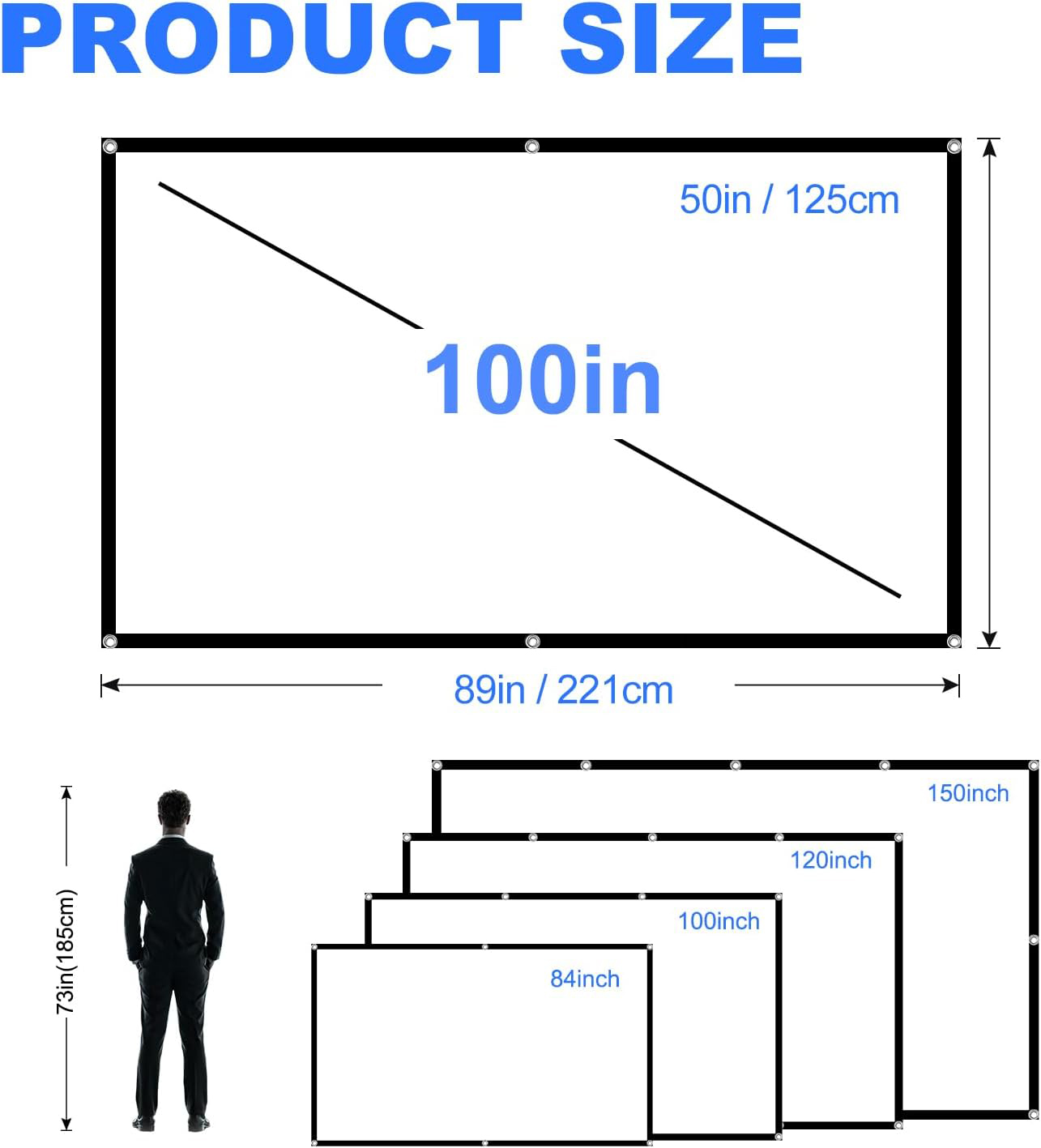 [FREEBIE] Simple Projection Screen 100inch 16:9 Anti-Crease Portable ...