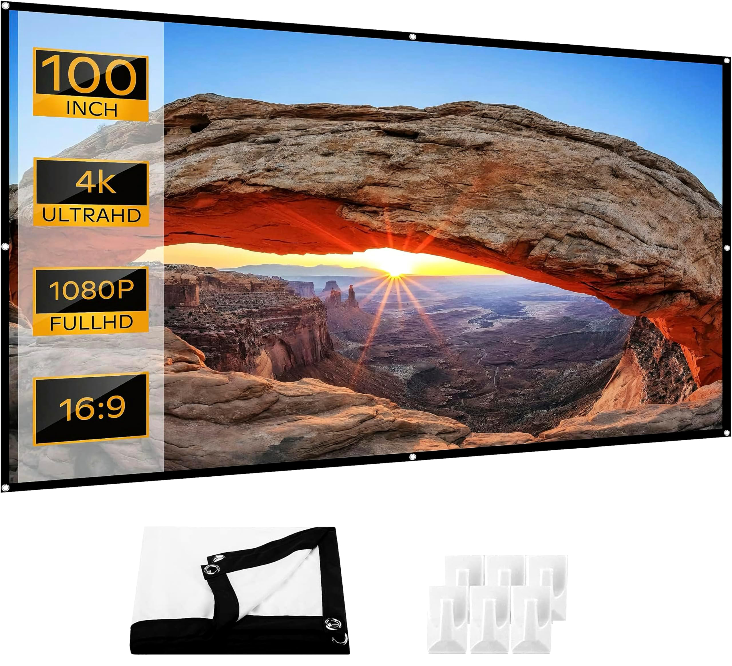 [FREEBIE] Simple Projection Screen 100inch 16:9 Anti-Crease Portable ...