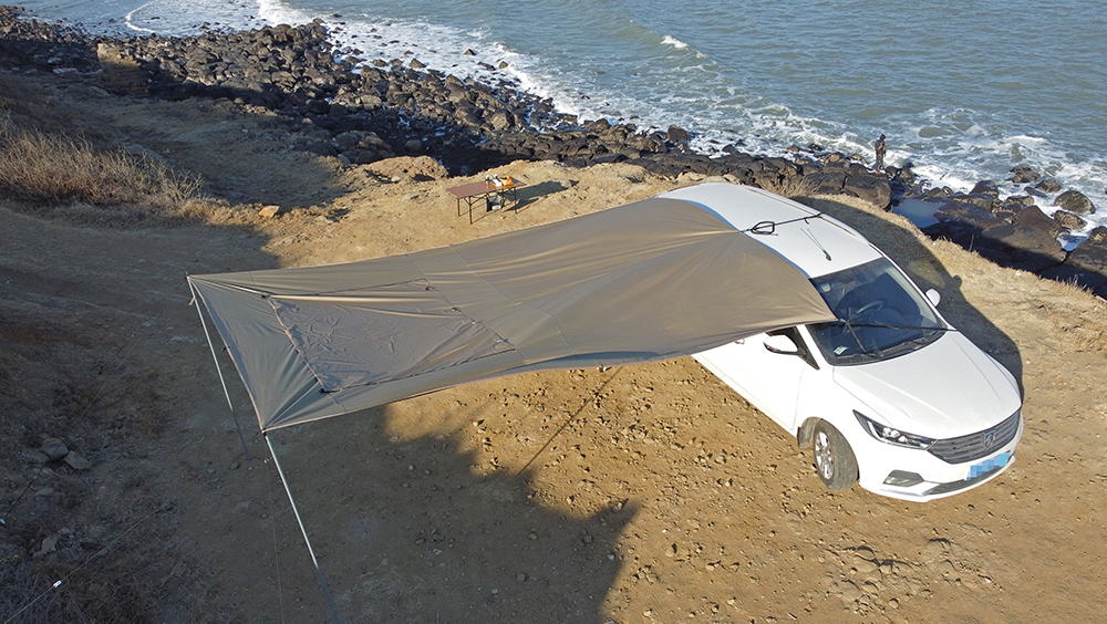 Car Side Awning Tent 3x5 Black Coating Tarp Flysheet Camping Waterproof ...