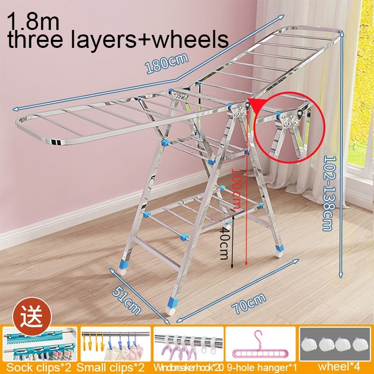 Baby Clothes Drying Rack Folding drying rack Stainless Steel Butterfly ...