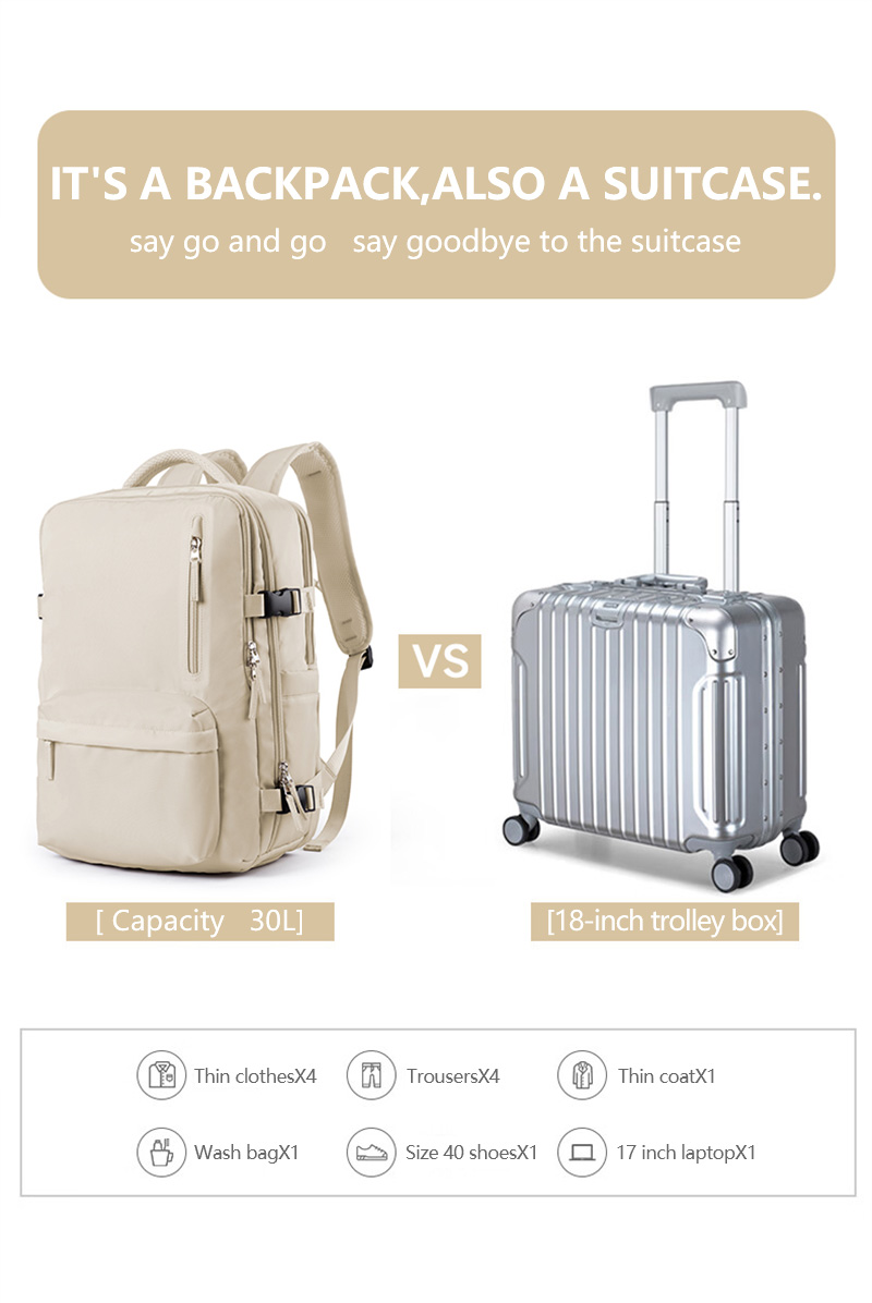 Expandable Backpack Woman 45L Waterproof Travel Backpack Large capacity ...