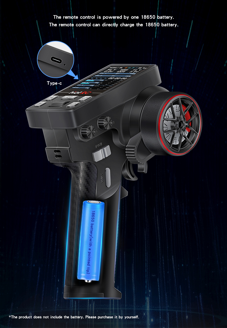 HOTRC CT-10B CT10B 10CH Color Screen Remote Control 2.4G 4CH/6CH/8CH ...