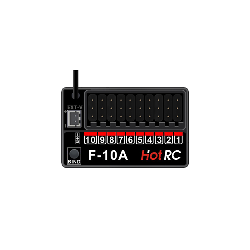 HOTRC CT-10B CT10B 10CH Color Screen Remote Control 2.4G 4CH/6CH/8CH ...